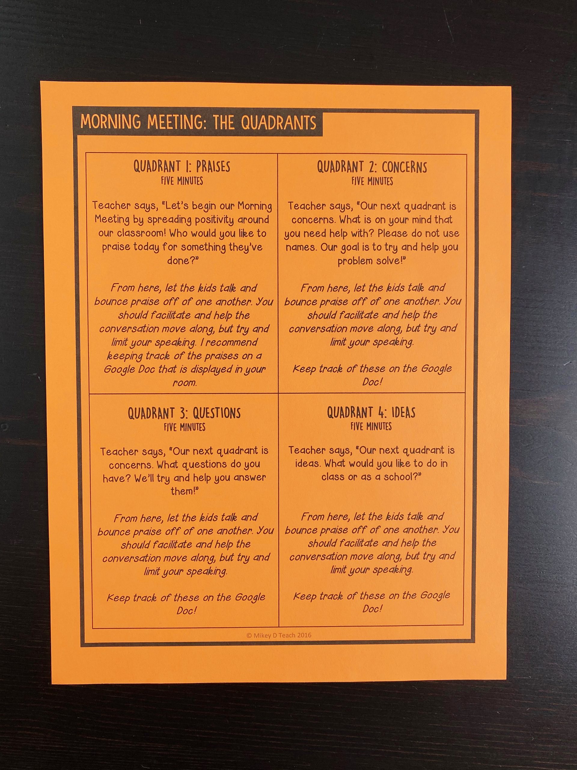 Morning Meeting in Your Upper Elementary Classroom - Mikey D Teach
