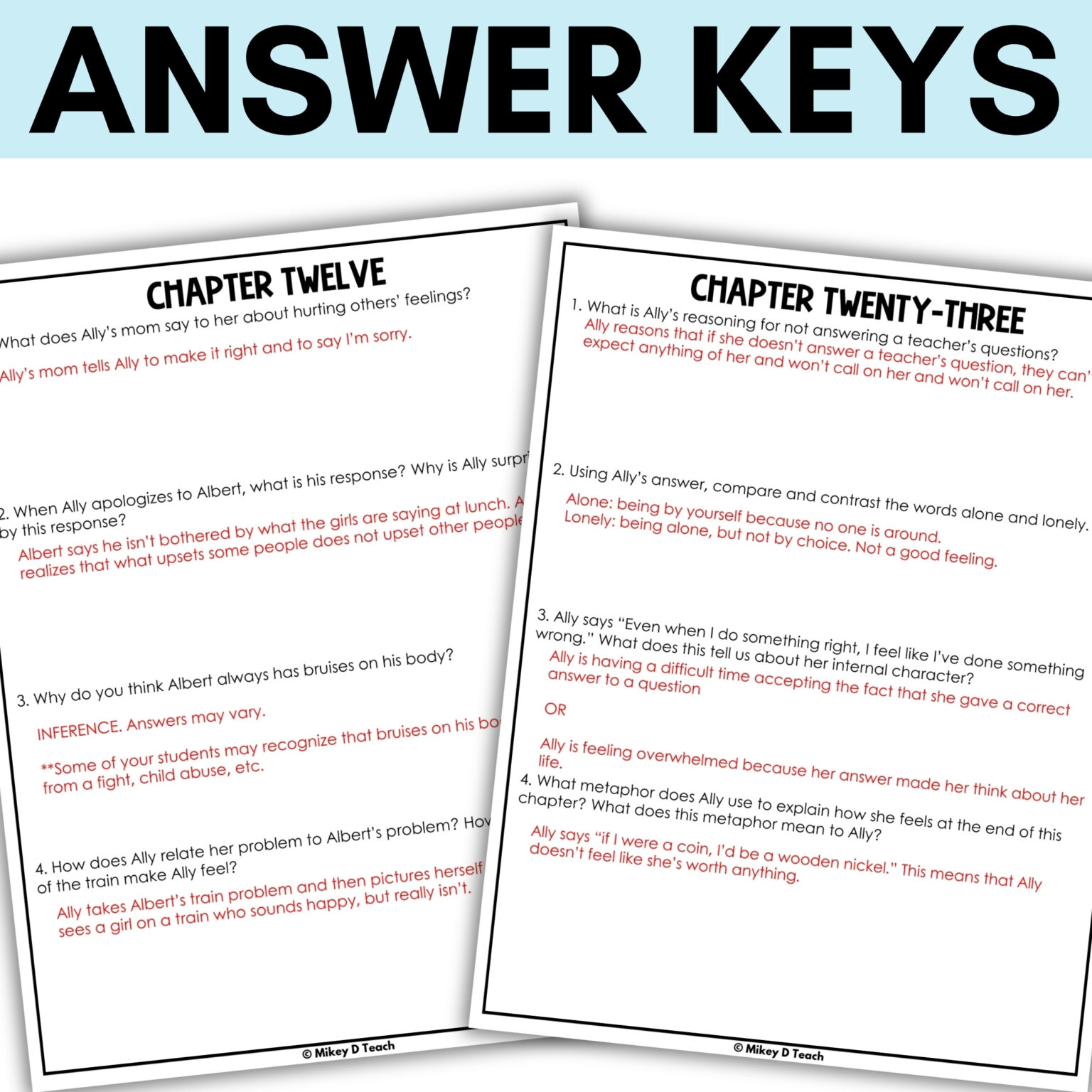 Fish in a Tree Novel Study Guide - Reading Comprehension and Reflection ...