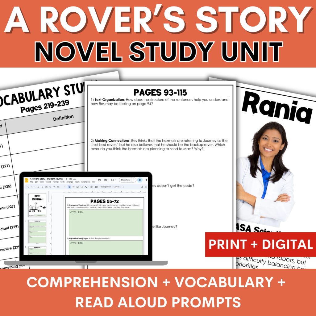 A Rover's Story Novel Study Unit - Complete Reading Comprehension ...