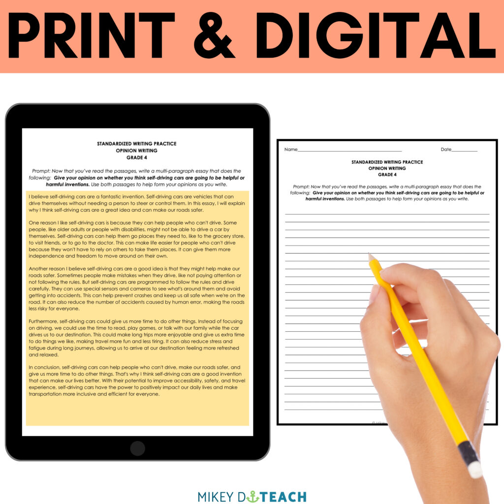 3rd Grade Informational & Opinion Essay Writing - Grade 3 Writing Test ...